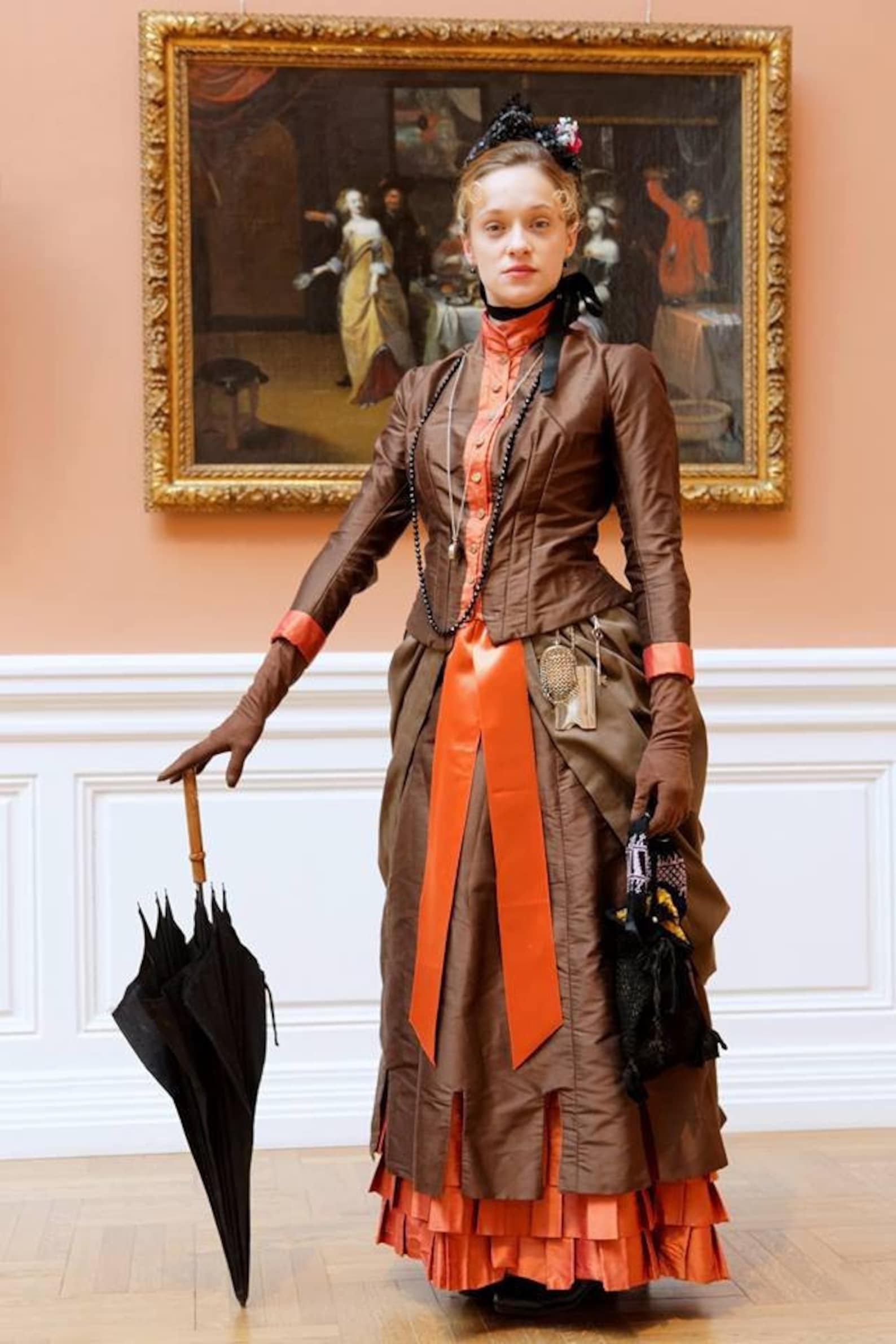 Robe victorienne/A LA COMMANDE/ Robe 1880/Robe à tournure/Robe à faux ...