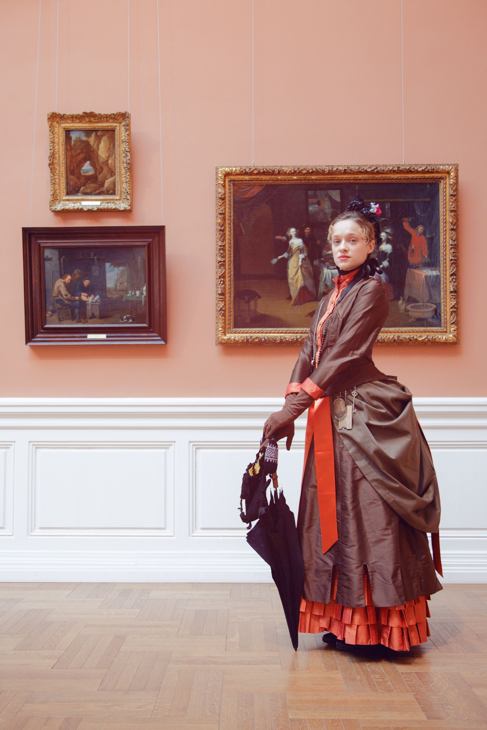 Robe victorienne/A LA COMMANDE/ Robe 1880/Robe à tournure/Robe à faux ...