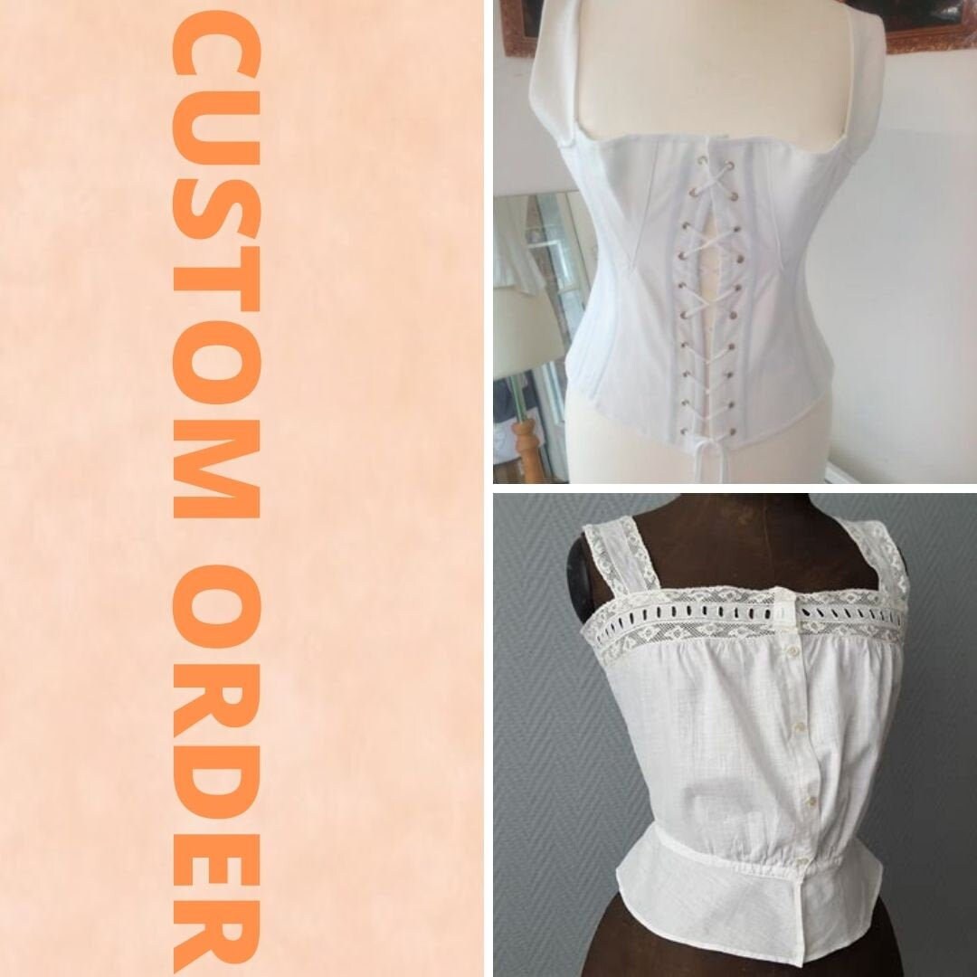 Work Corset and Its Corset Cover 1890/1910 TO ORDER - Etsy