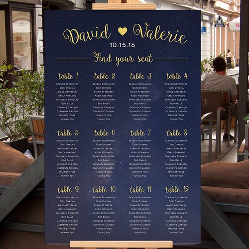 Starry Night Wedding Seating Chart Night Sky Seating Chart - Etsy
