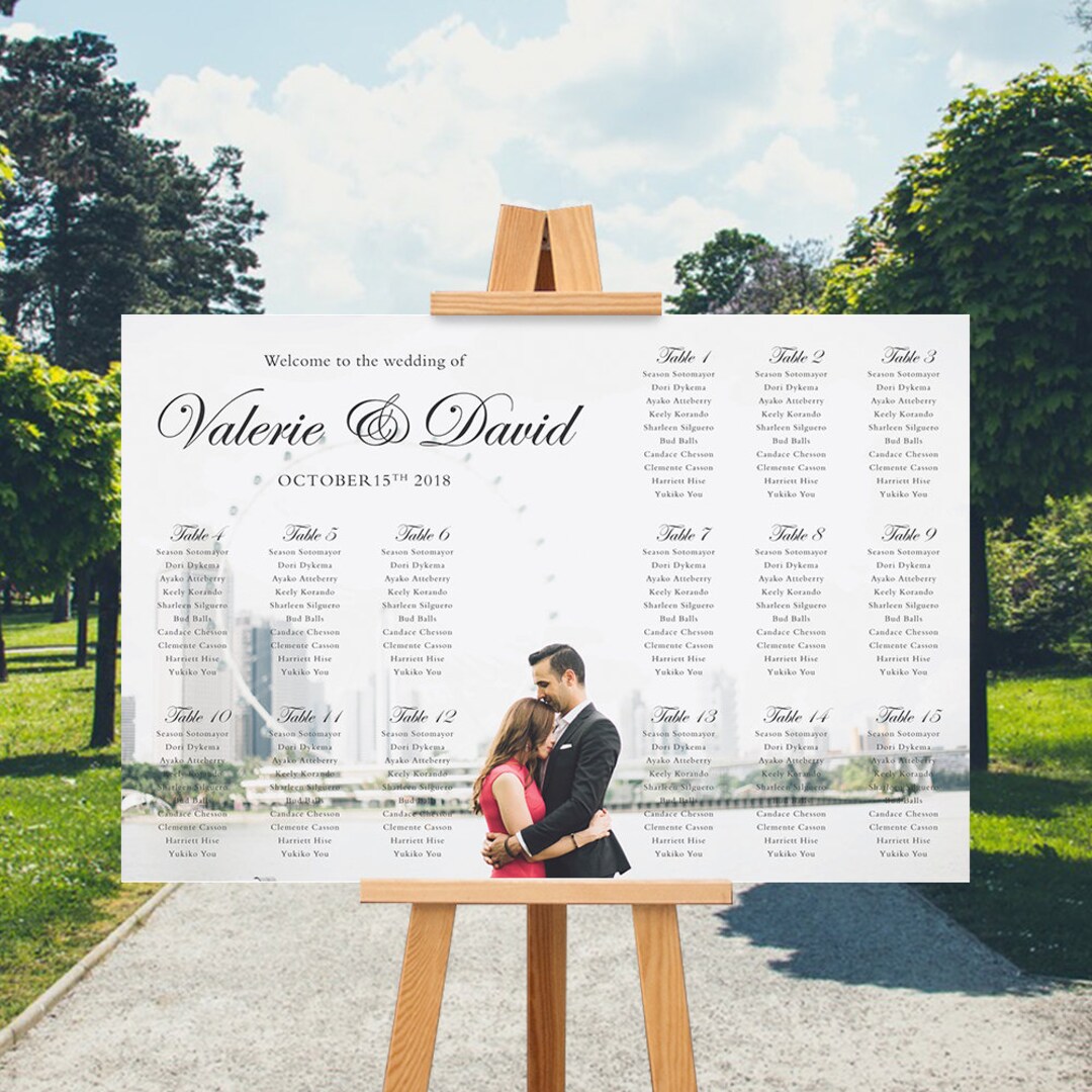 Wedding Seating Chart With Photo, Photo Wedding Seat Chart, Guest List ...