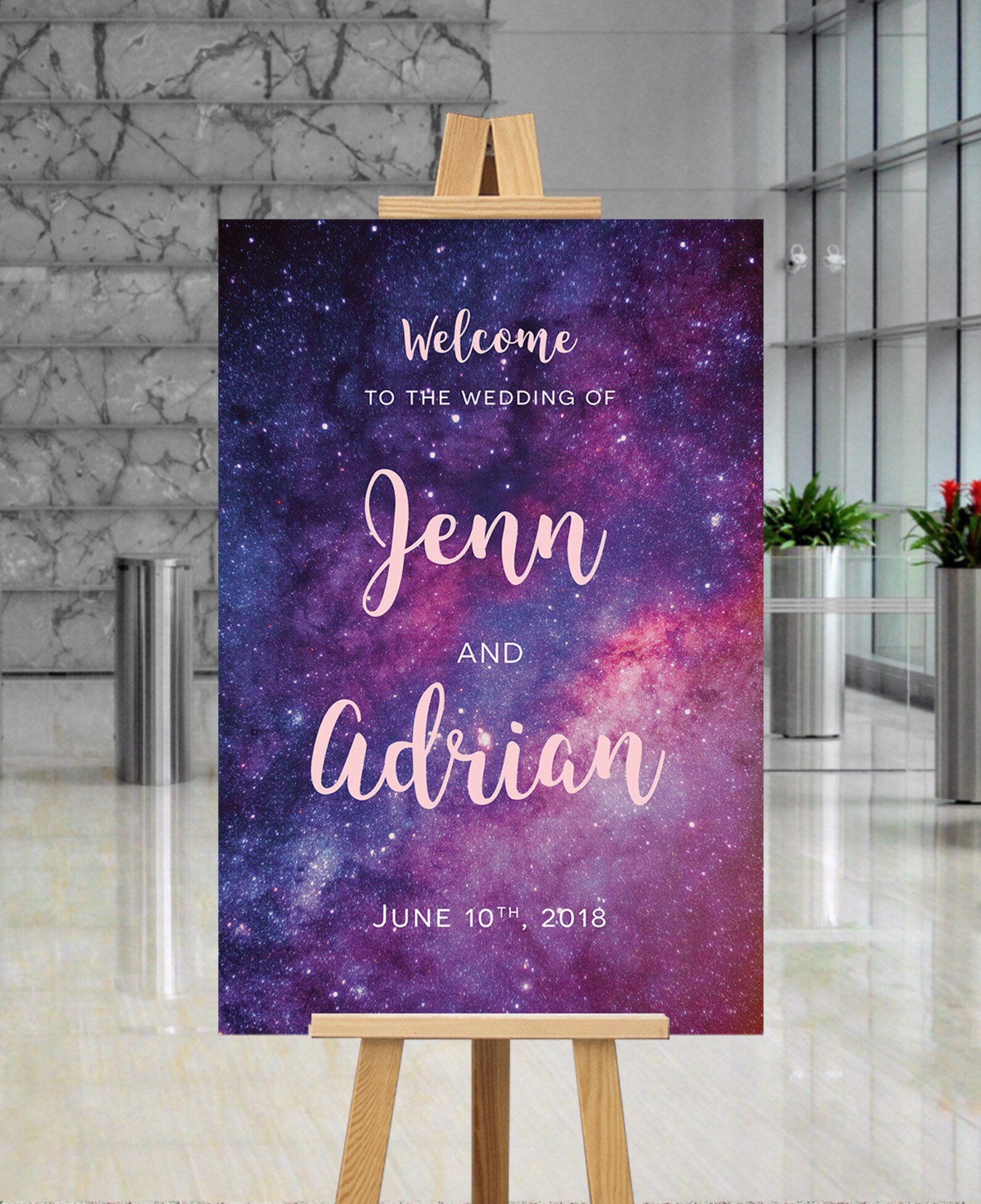 Wedding Welcome Poster Starry Night Wedding Welcome Sign | Etsy