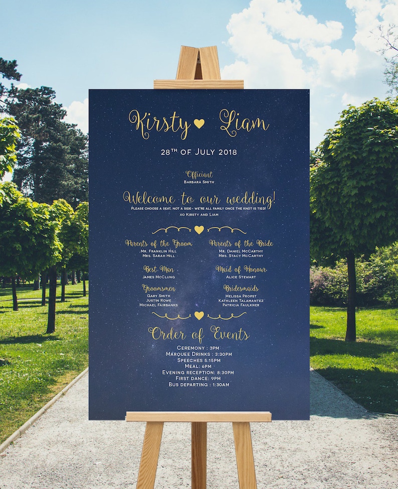 Wedding Program Sign Bridal Party Poster Choose a Seat Not a - Etsy