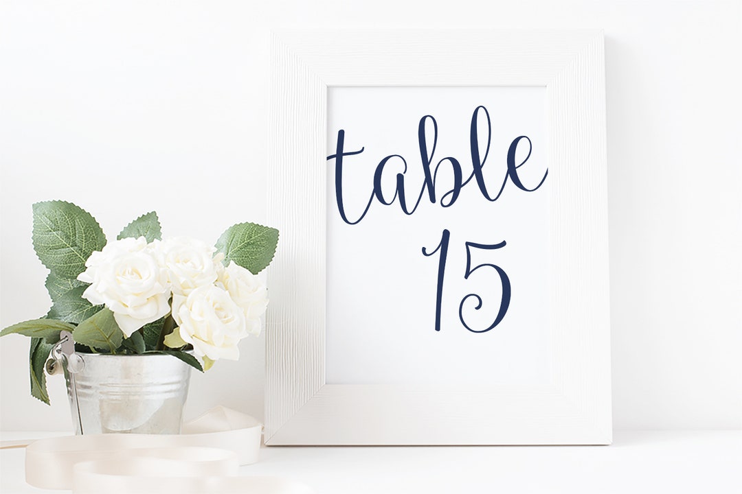 Printable Table Number Templates, 4x6 Navy Printable Templates, DIY ...