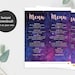 Galaxy Menu, Wedding Menu Template, Bridal Shower Menu, Starry Night ...