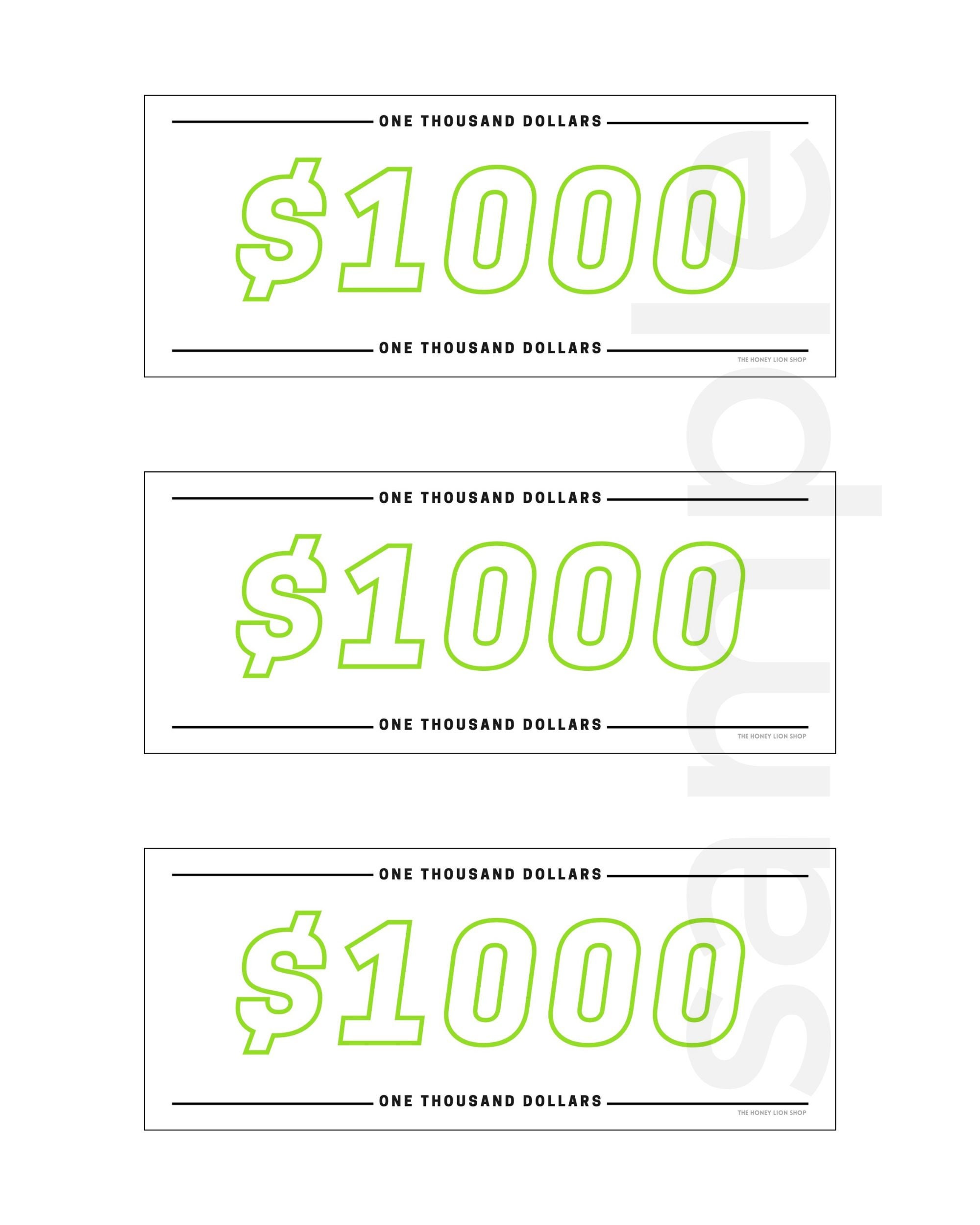 Neon Green Money Placeholder Printable FAKE MONEY 100 - Etsy