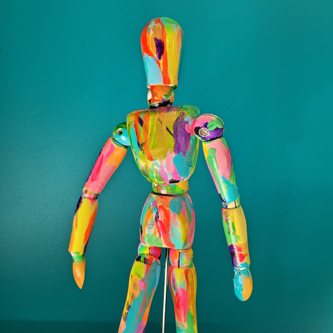 8 Inch Wooden Man, Artists Wooden, Rainbow Man, Jointed Mannequin ...