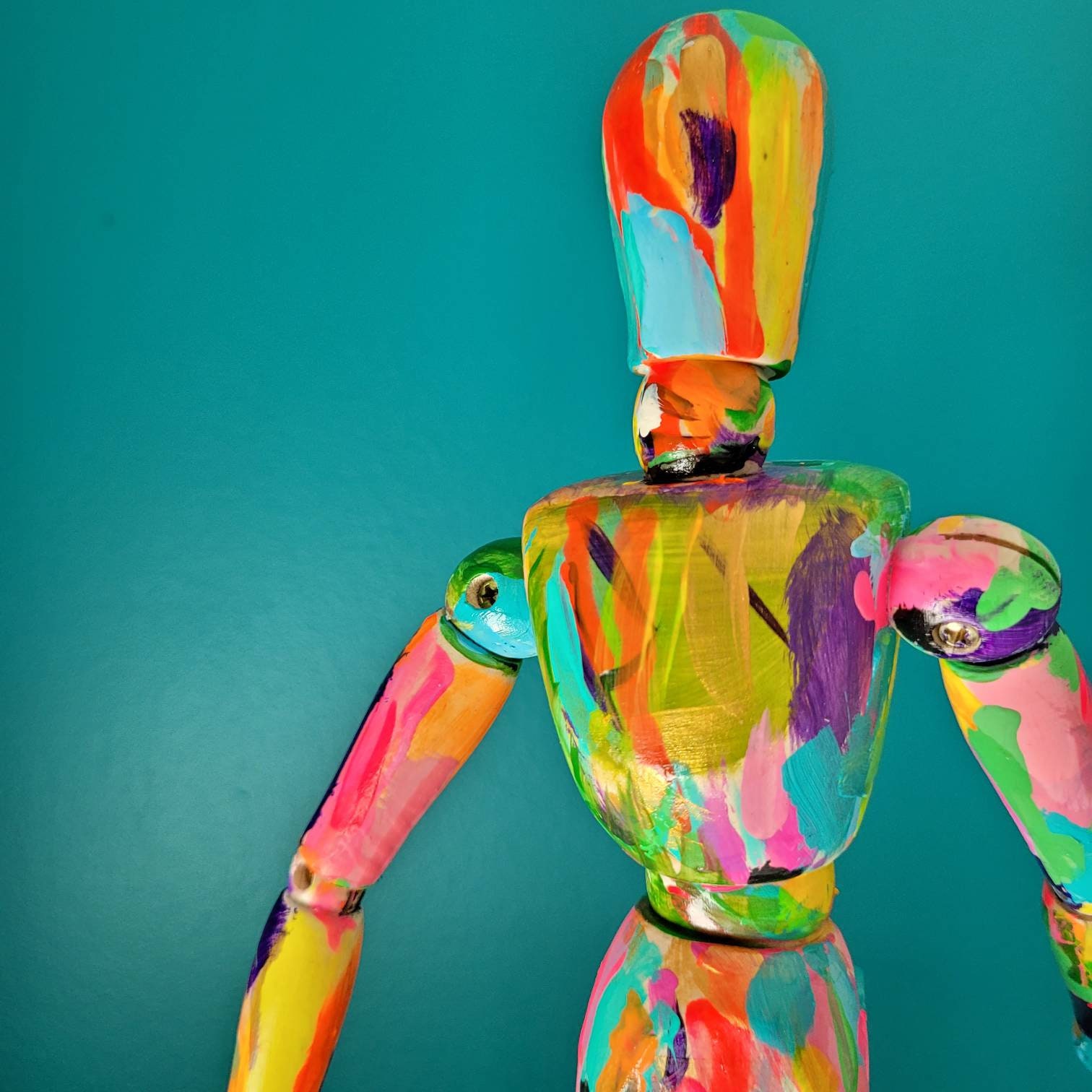 8 Inch Wooden Man, Artists Wooden, Rainbow Man, Jointed Mannequin ...