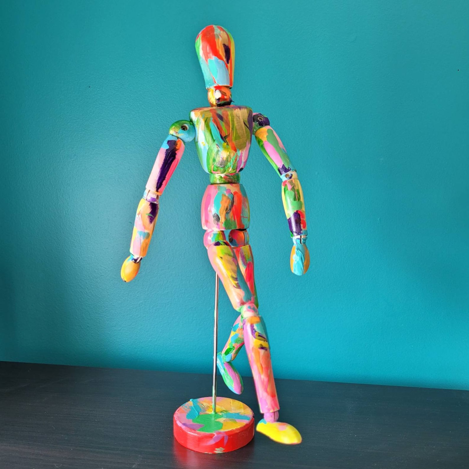 8 Inch Wooden Man, Artists Wooden, Rainbow Man, Jointed Mannequin ...