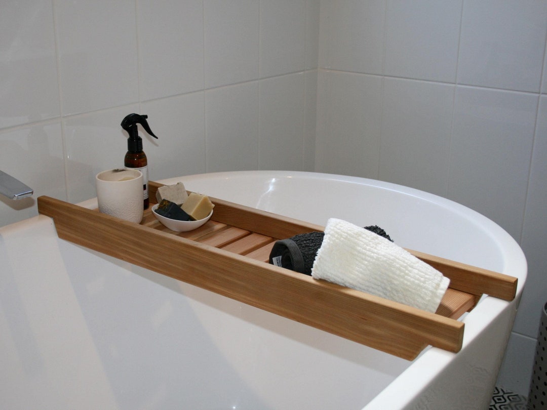 THE ASCOT - Bath CADDY-: Timber Storage Shelf, Tidy, for Free Standing ...