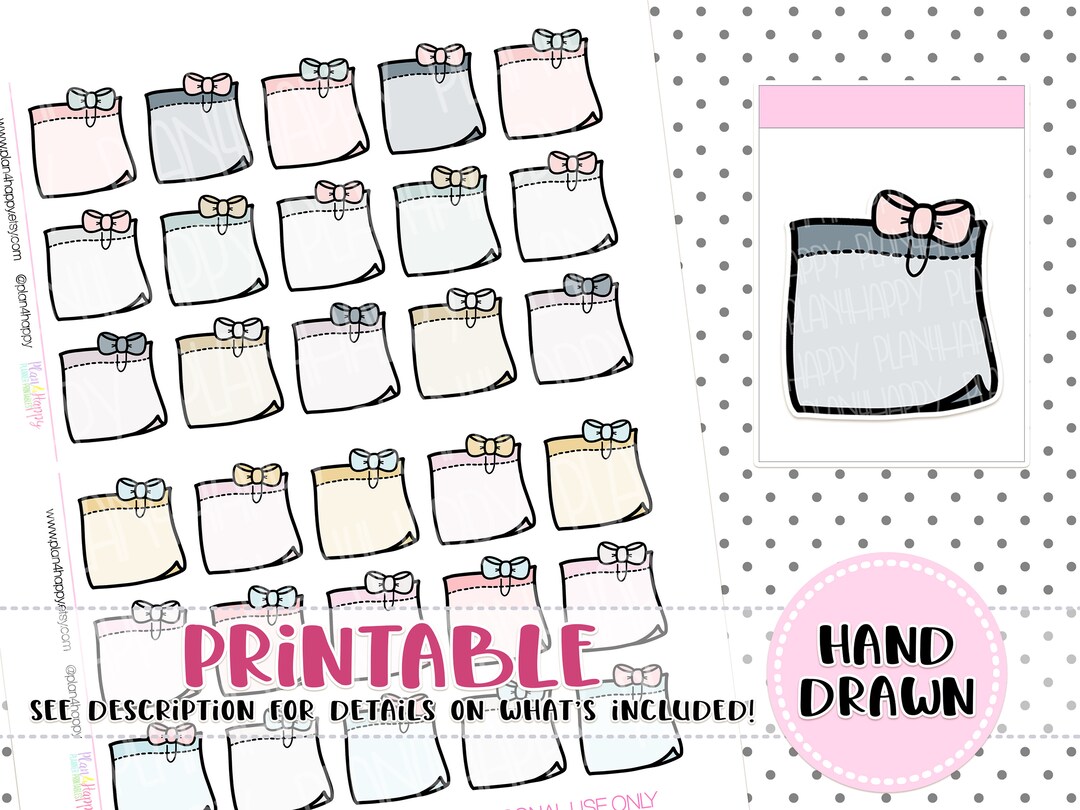 Printable, Sticky Note Stickers, Printable Planner Stickers, Larger ...