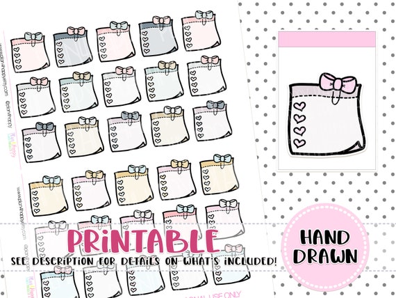 Printable Sticky Note Checklists Printable Planner Stickers | Etsy