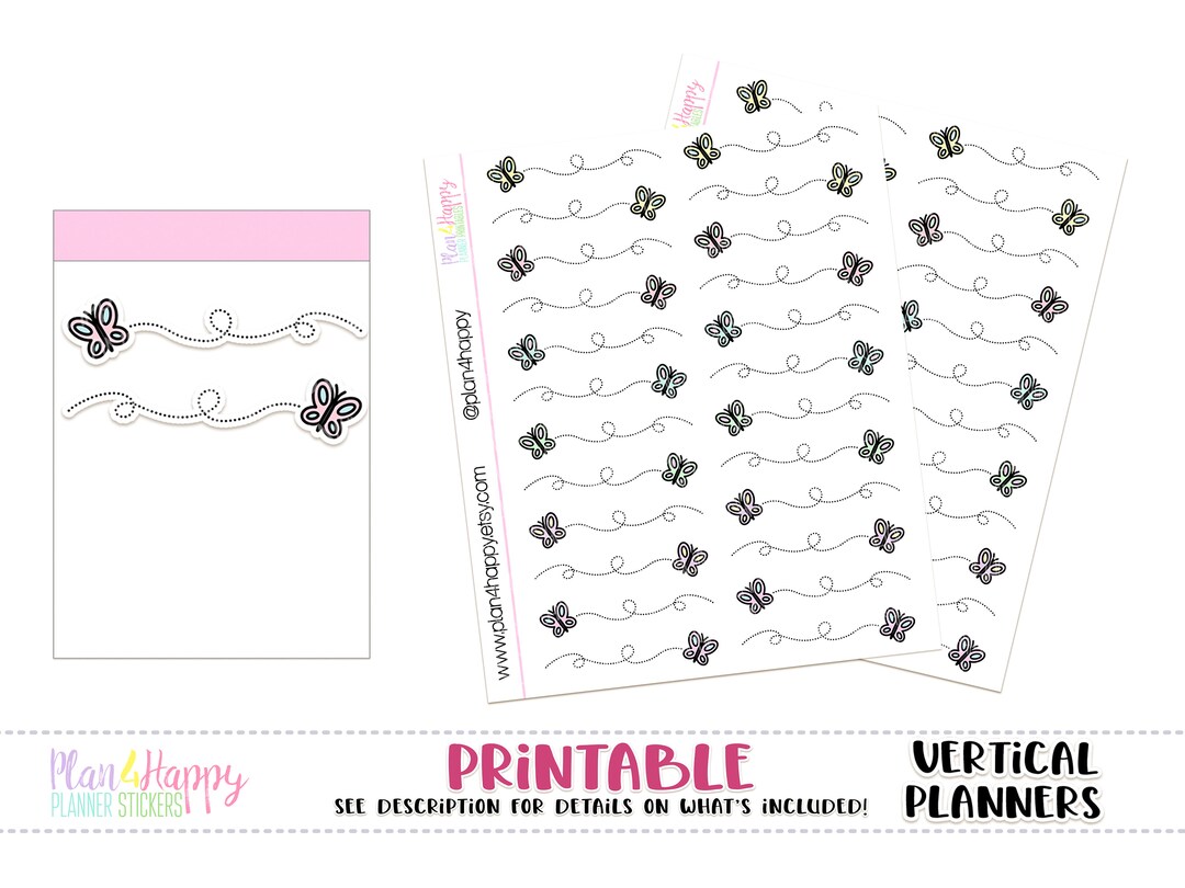 Butterfly Divider/header, for Standard Vertical Planners, Printable ...