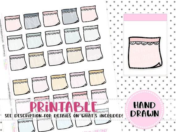 Printable Sticky Note Stickers Printable Planner Stickers | Etsy