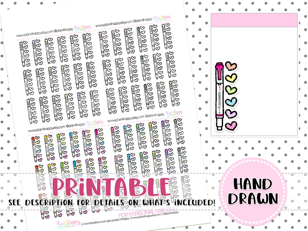 Printable, Highlighter Checklists, Printable Kawaii Stickers, Mildliner ...