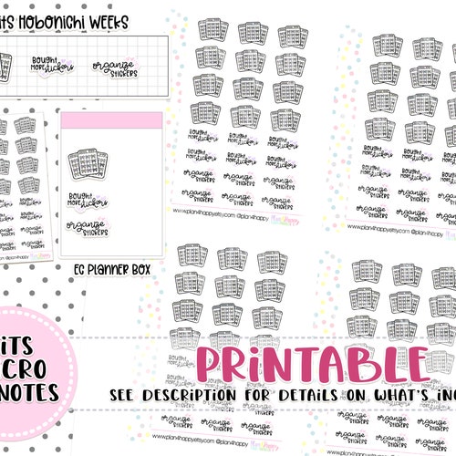 Printable Planner Stickers Tiny Script Stickers Fits Micro | Etsy