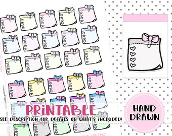 12 Sticky Note Planner Stickers, Notepad Planner Stickers, Blank Doodle ...