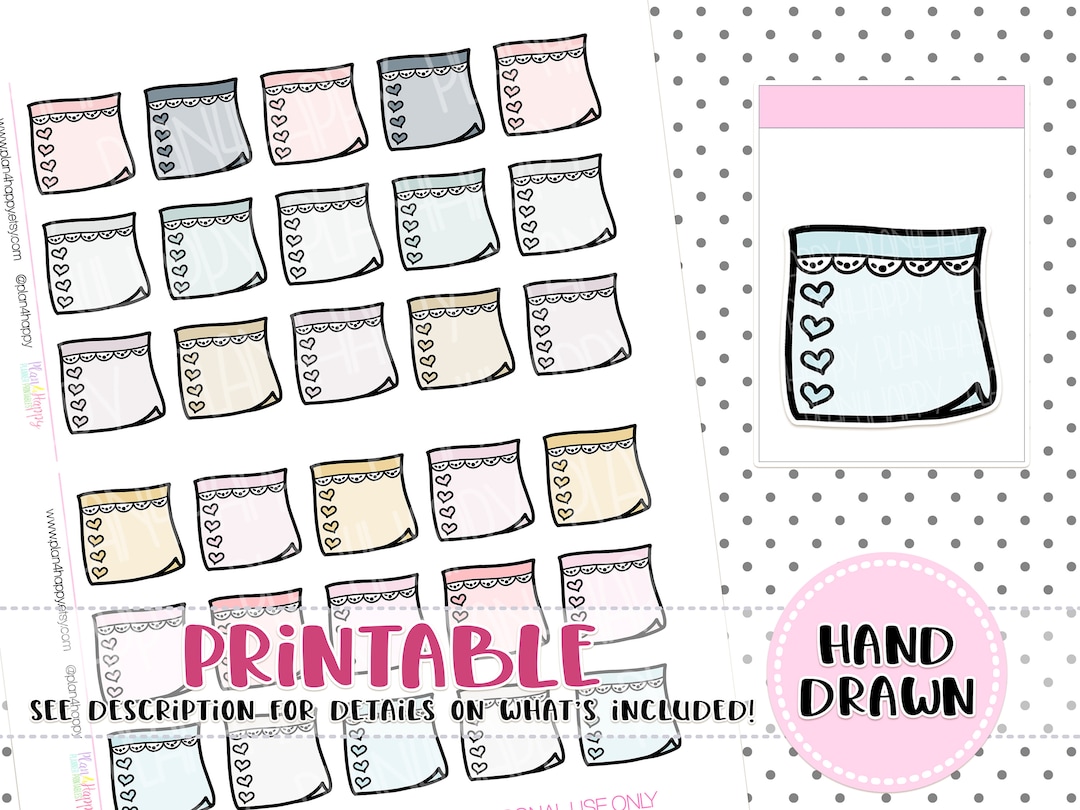 Printable Sticky Note Checklists Printable Planner Stickers - Etsy
