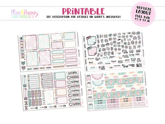 Printable Weekly Kit Vertical Planner Weekly Kit up in the | Etsy