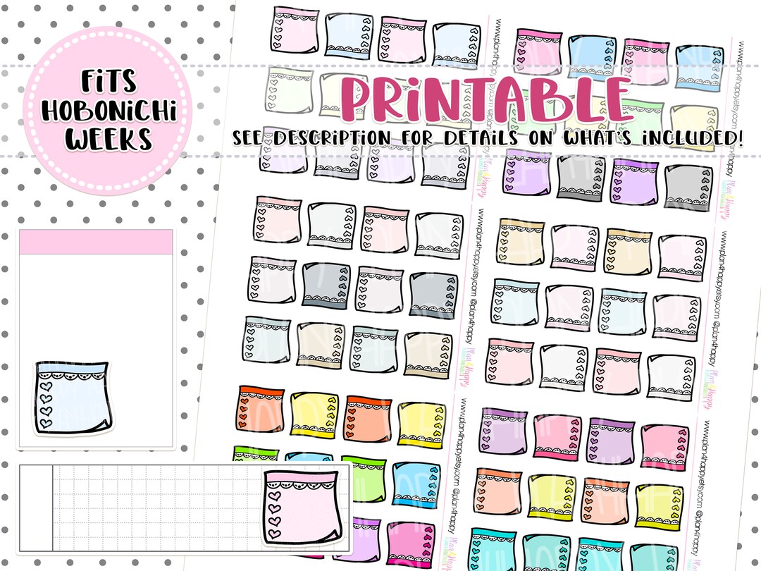Printable, Sticky Note Checklist Stickers, Printable Planner Stickers ...