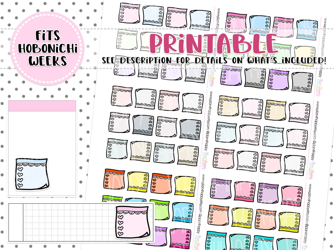 Printable Sticky Note Checklist Stickers Printable Planner - Etsy