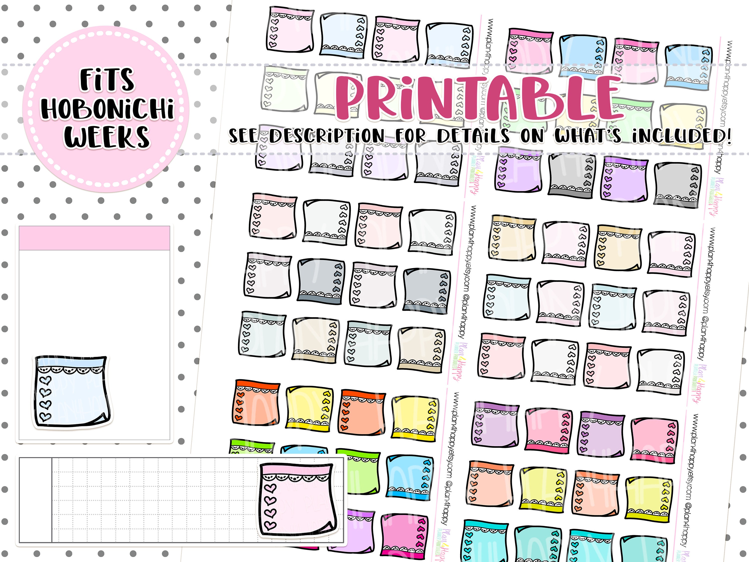 Printable Sticky Note Checklist Stickers Printable Planner | Etsy