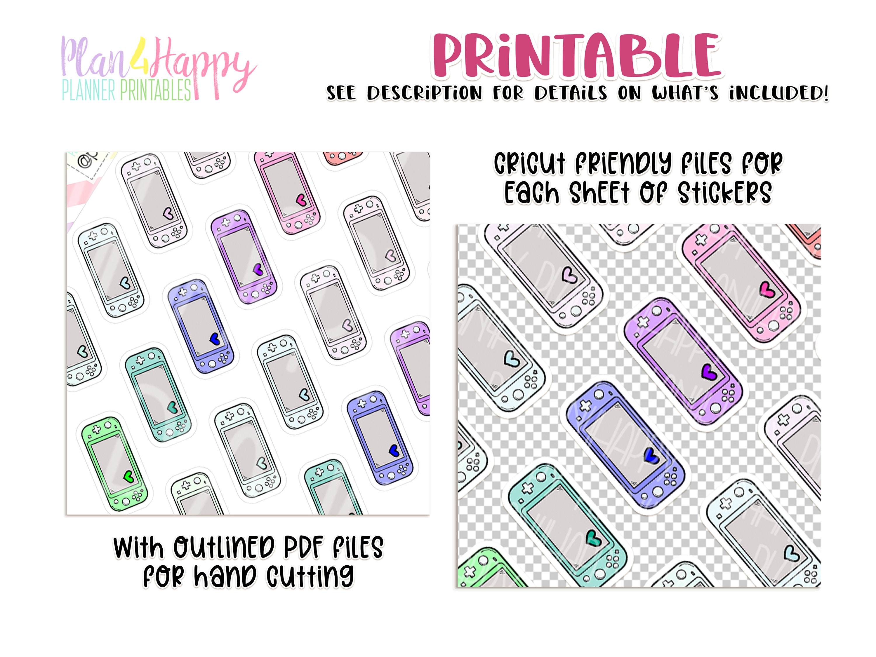 Portable Video Game Printable Planner Stickers Fits Micro | Etsy
