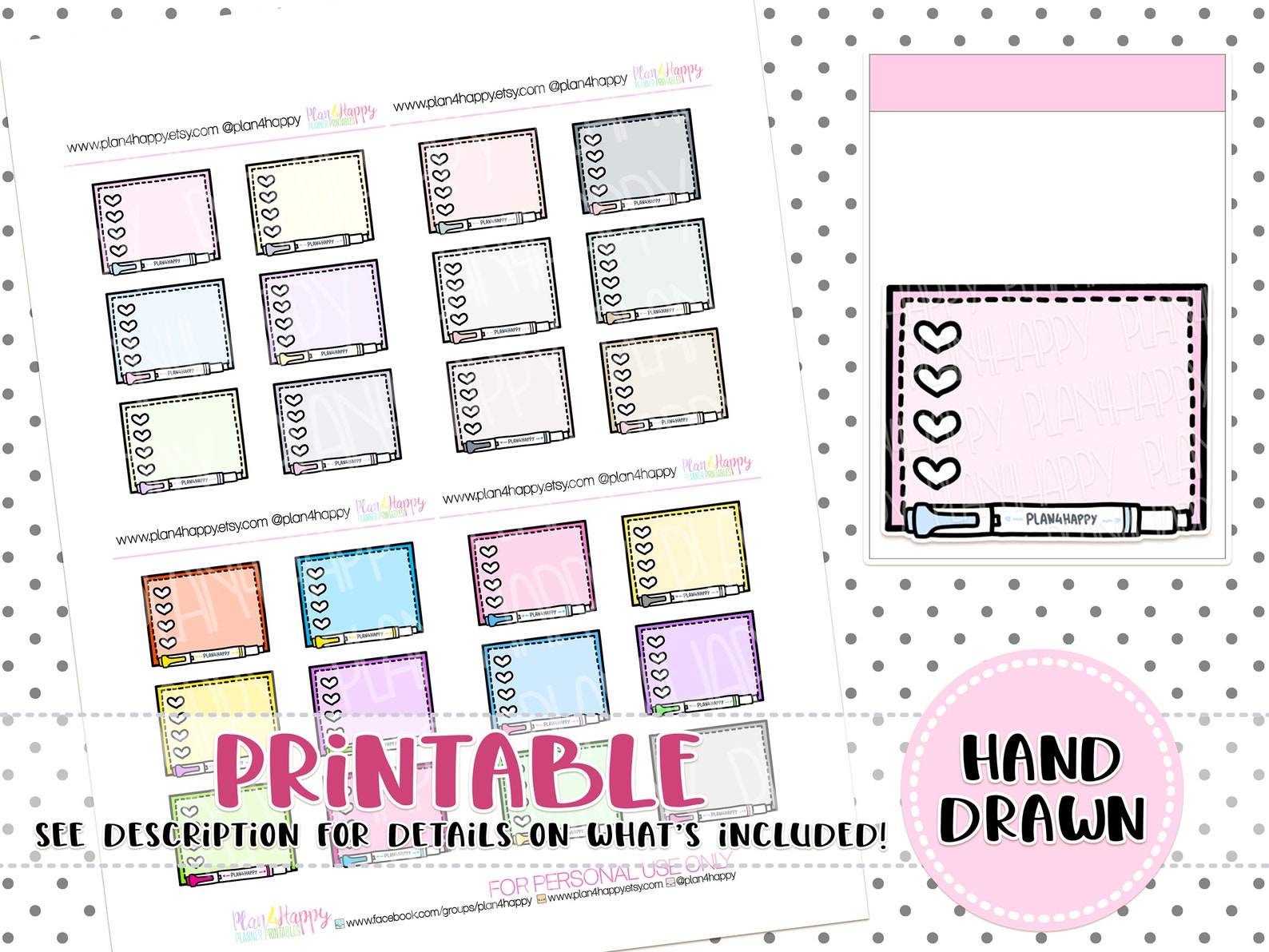 Printable, Highlighter Checklist Boxes, Printable Kawaii Stickers ...