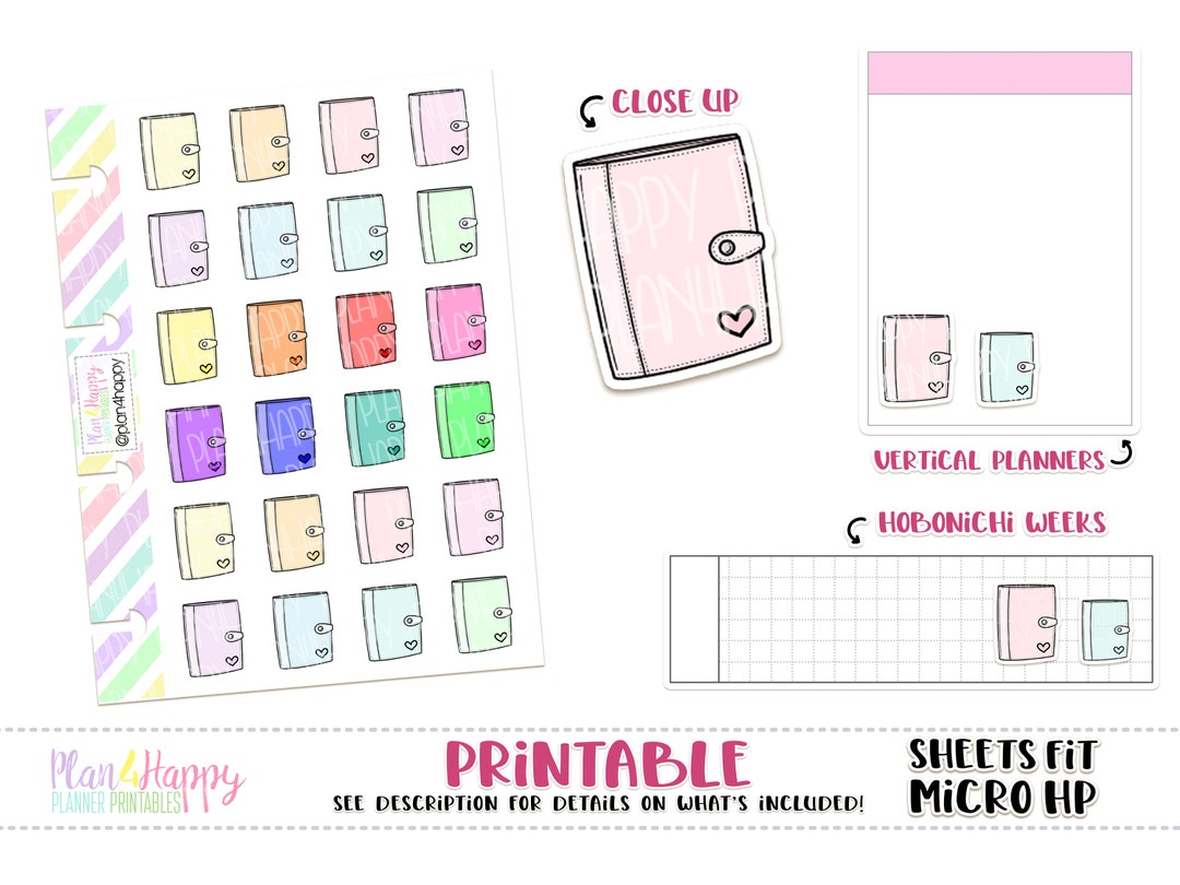 Binder Planner, Printable Planner Stickers, Sheets Fit Micro Happy ...