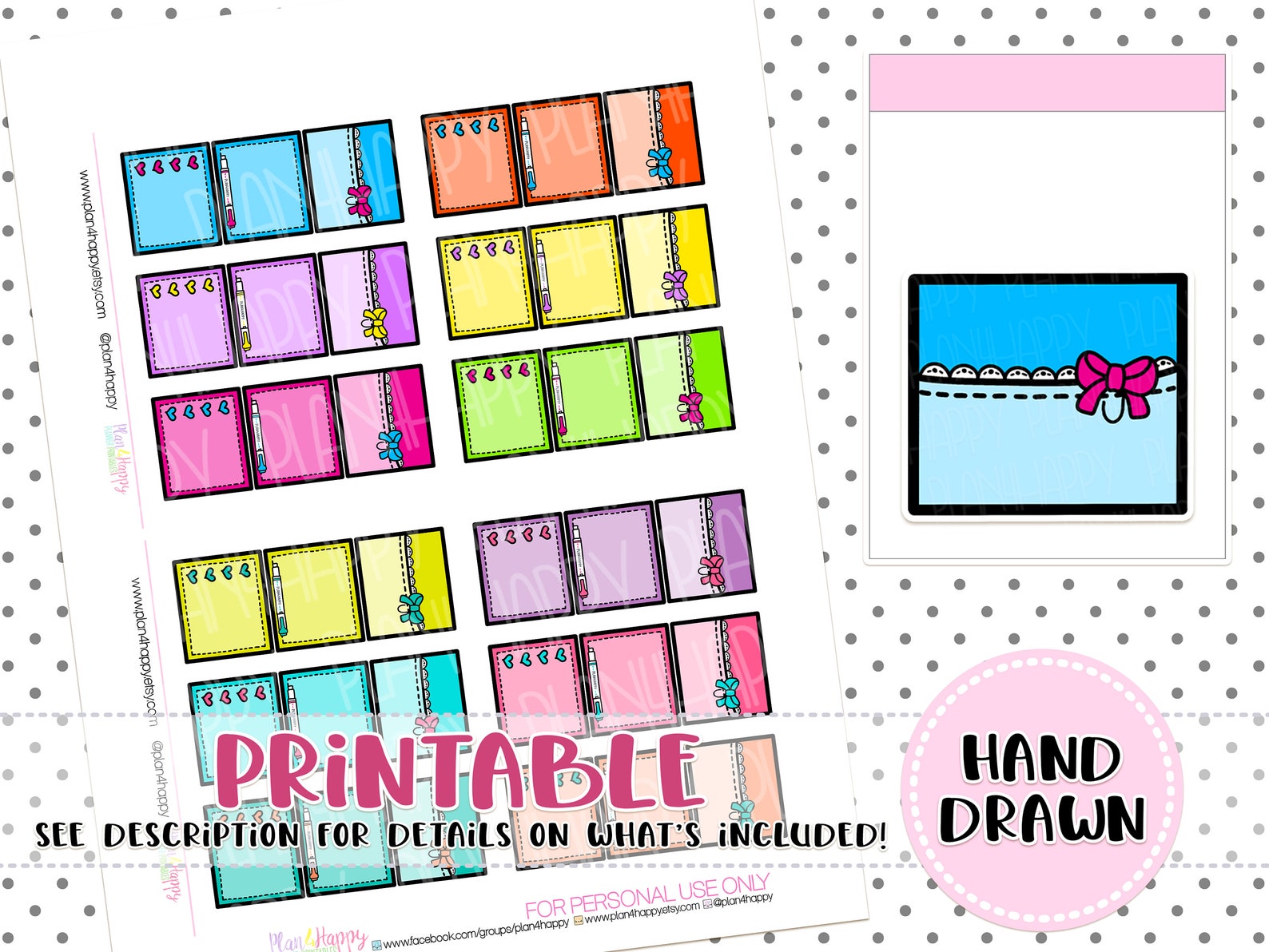 Printable FOLDABLE Boxes Fit Most Planners Printable Kawaii | Etsy