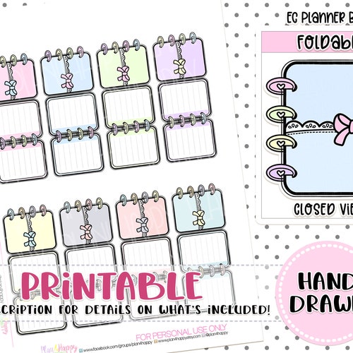 Printable FOLDABLE Boxes Fit Most Planners Composition - Etsy