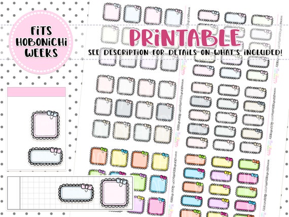 Printable Lacy Boxes Printable Kawaii Stickers Hobonichi | Etsy