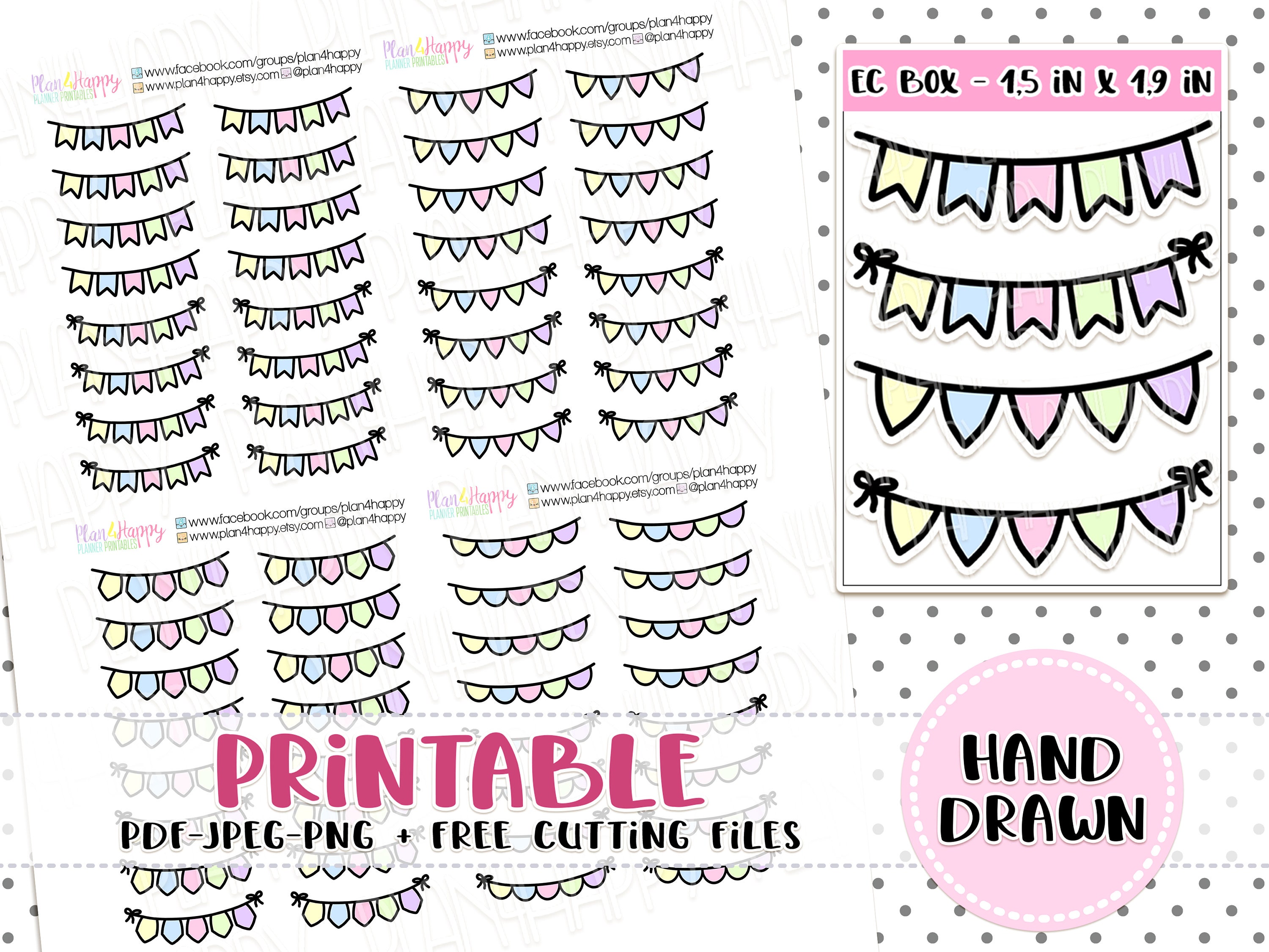 Printable Planner Stickers Banner Stickers Doodle Stickers - Etsy