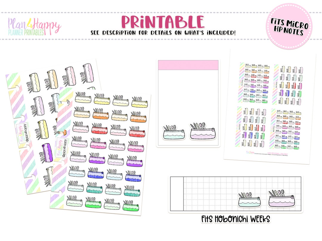 Printable Planner Stickers Pencil Case Stickers Fits Micro - Etsy