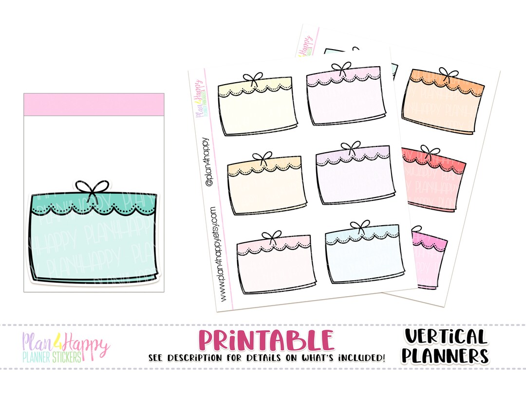 Bow Sticky Notes, for Standard Vertical Planners, Printable Planner ...