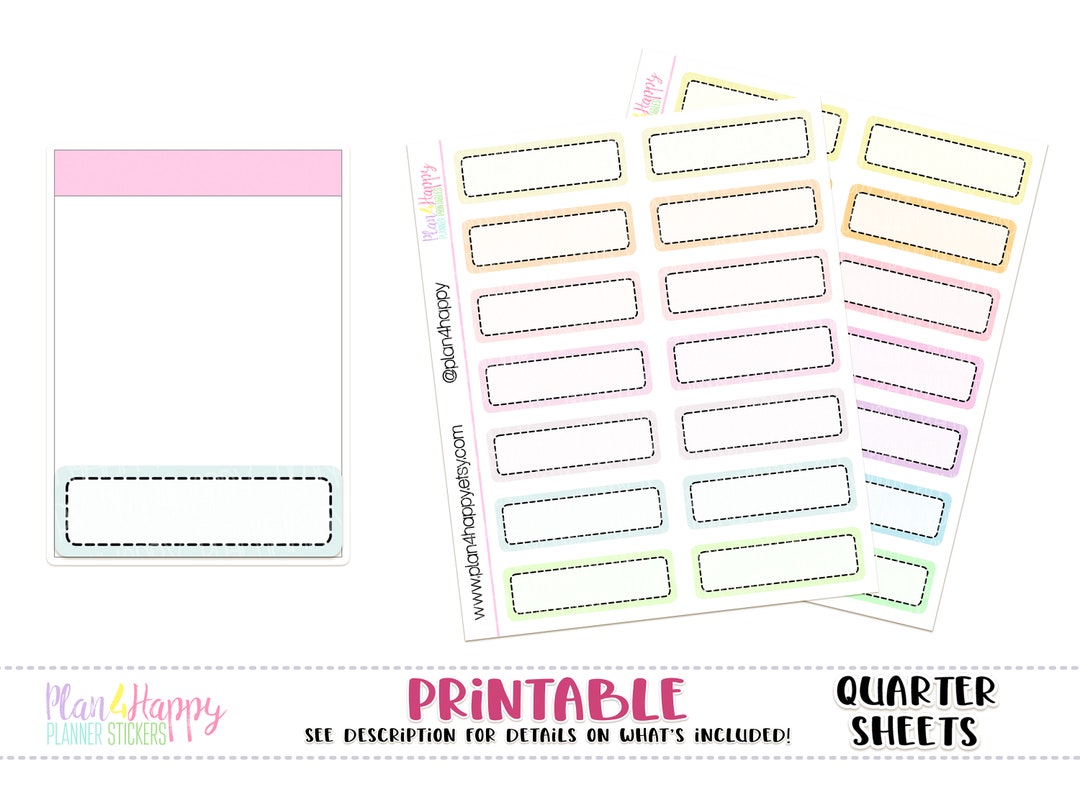 Quarter Boxes - Set 01 - Pastel, for Standard Vertical Planners ...
