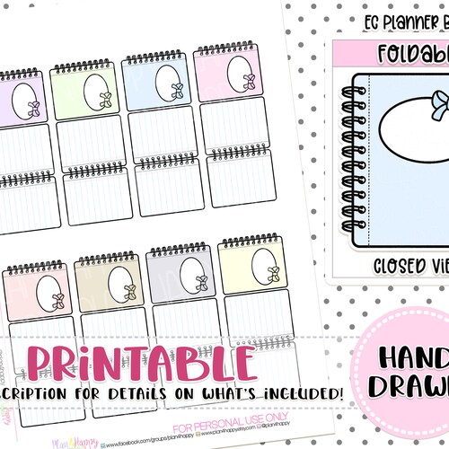 Printable FOLDABLE Boxes Fit Most Planners Composition - Etsy