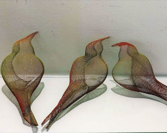 3 Birds Sculptures Set of 3 Wall Art Bird Mobile Decor - Etsy