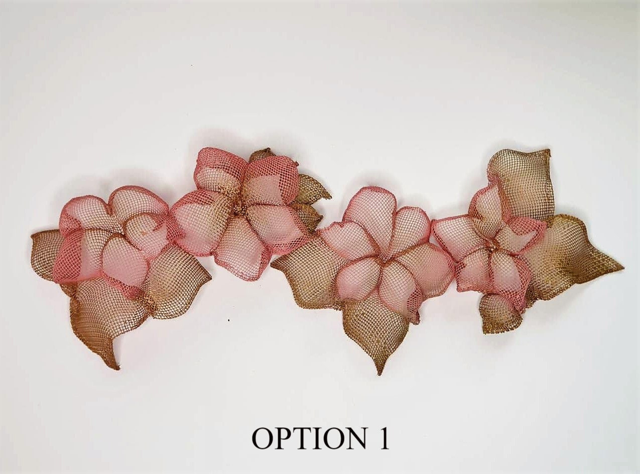 Decorative Art SET Metal-wire-mesh Flower Hanging Nature Wall-decor for ...