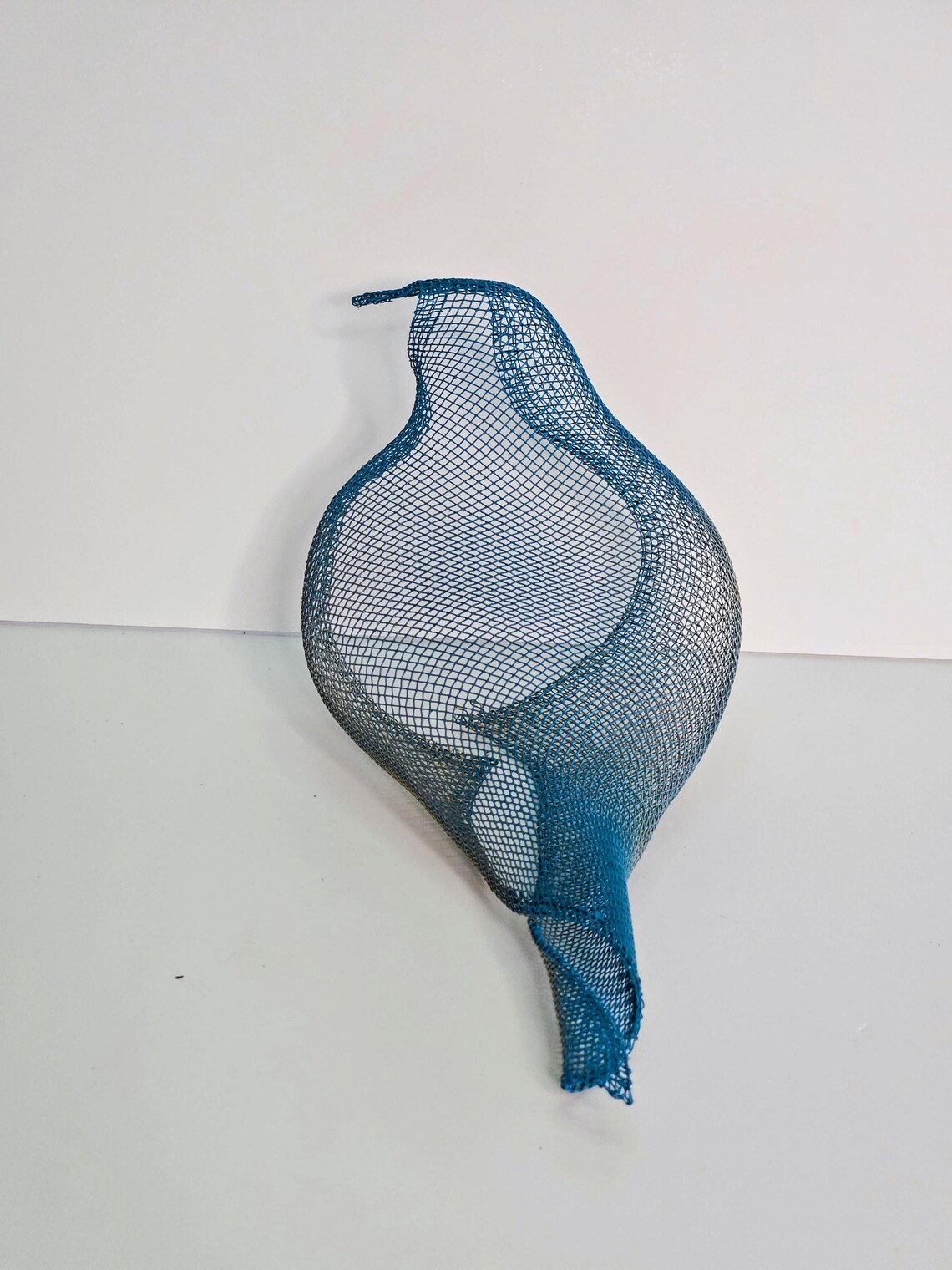 Metal Wire Mesh Bird Sculpture, Blue Gold Shelf Decor - Etsy