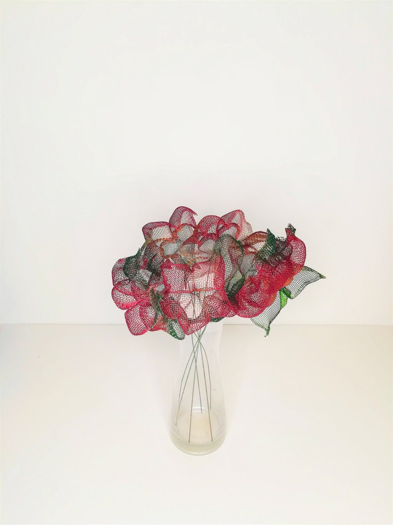 3D Decorative Metal-wire-mesh Bouquet | Flower Sculpture | Room Decor ...