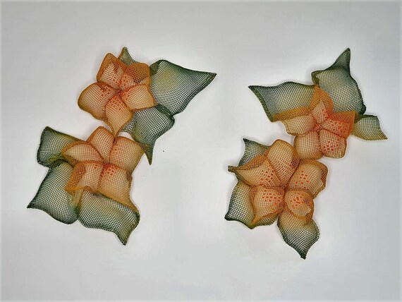 Decorative Art SET Metal-Wire-Mesh Flower Hanging Nature | Etsy