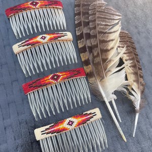 Hand Beaded Native American Hair Comb - Etsy