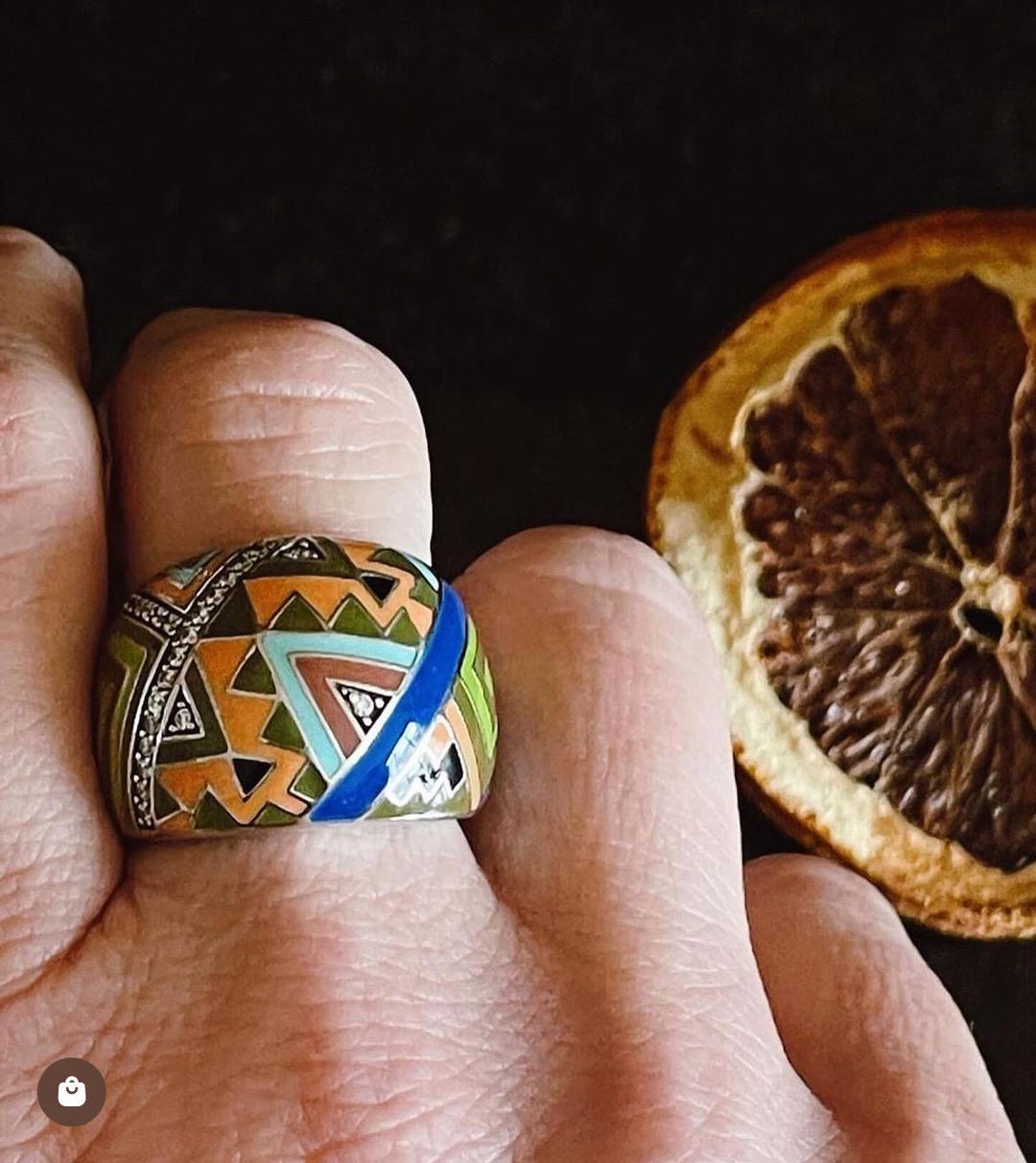 Preloved Belle Etoile Designer Enamel Ring - Etsy