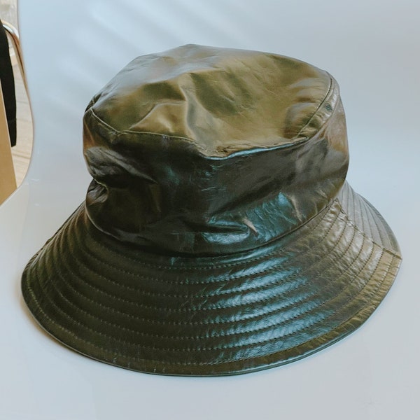 Leather Bucket Hat - Etsy