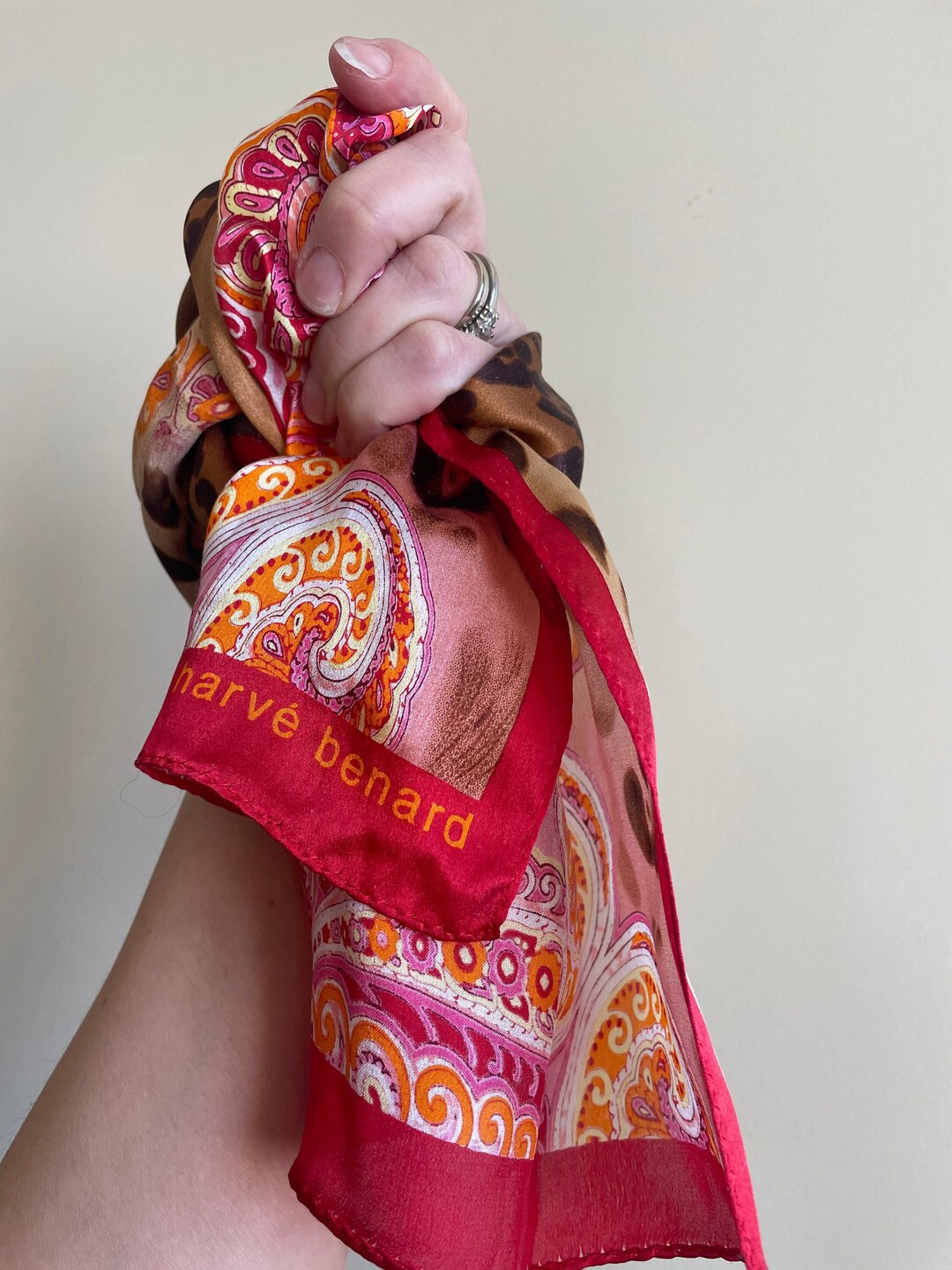 Vintage Harve Benard Silk Scarf in Paisley and Leopard Print - Etsy