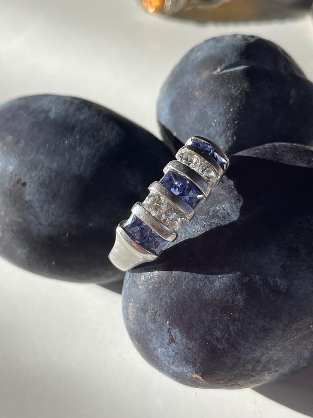 Vintage Purple Channel Set Silver Ring - Etsy