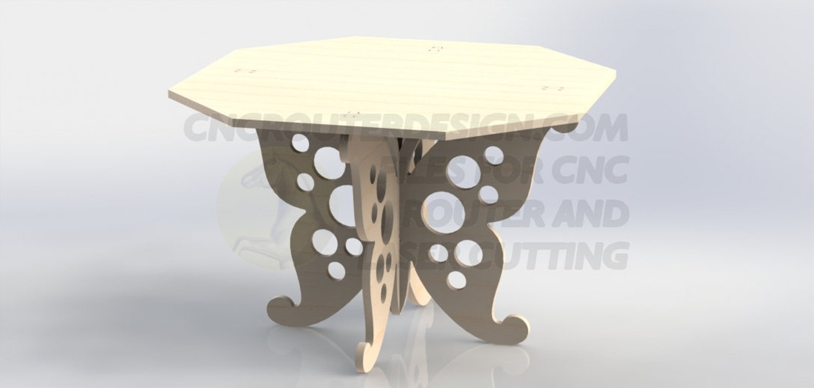 Design Template Butterfly Table for CNC Router or Laser Cutting Aspire ...