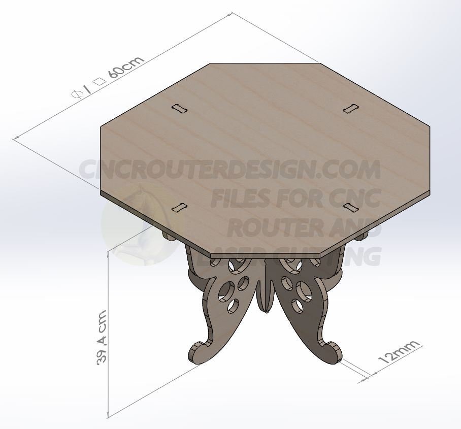 Design Template Butterfly Table for CNC Router or Laser Cutting Aspire ...