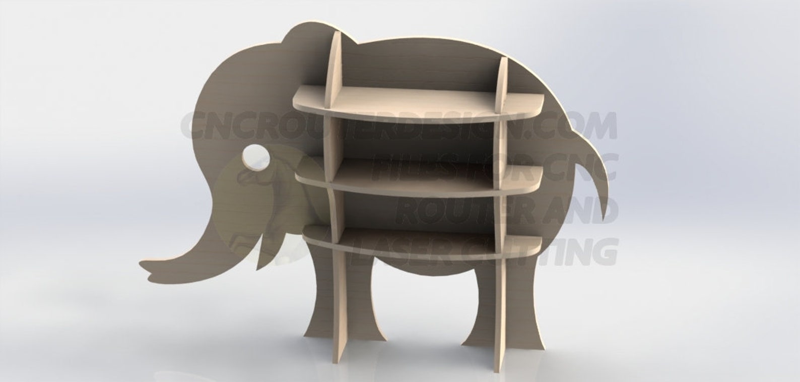 Elephant Rack Design File for CNC Router Cutting or Laser DXF Vectors ...